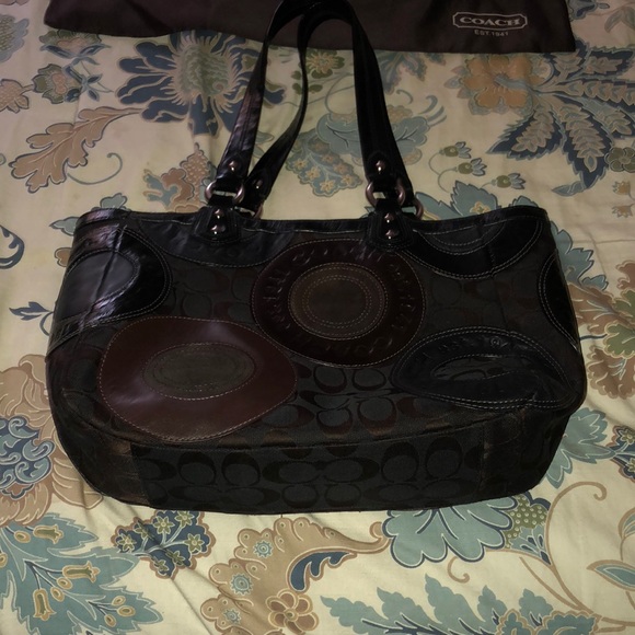 Coach | Bags | Coach Leather Suede Patchwork Handbag | Poshmark